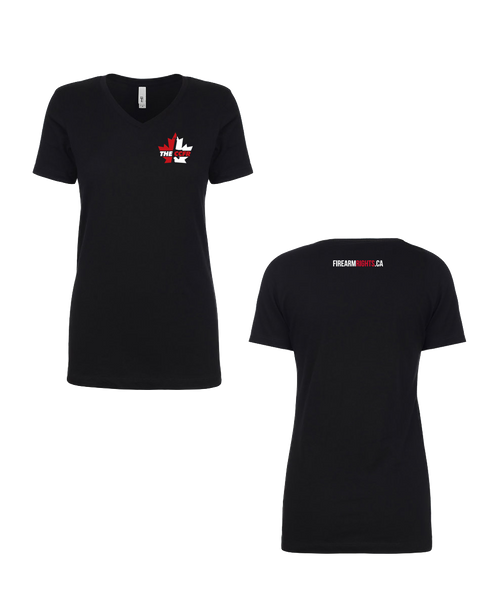 Ladies Bold Logo CCFR Tee - Black – Canadian Coalition for Firearm Rights